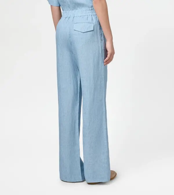TOD'S Elasticated Wide-leg Trousers - Blue