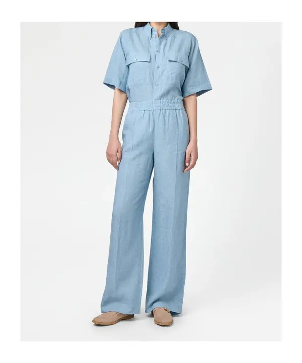 TOD'S Elasticated Wide-leg Trousers - Blue