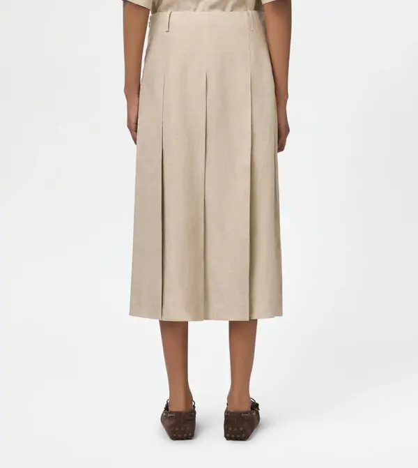 TOD'S Pleated A-line Midi Skirt