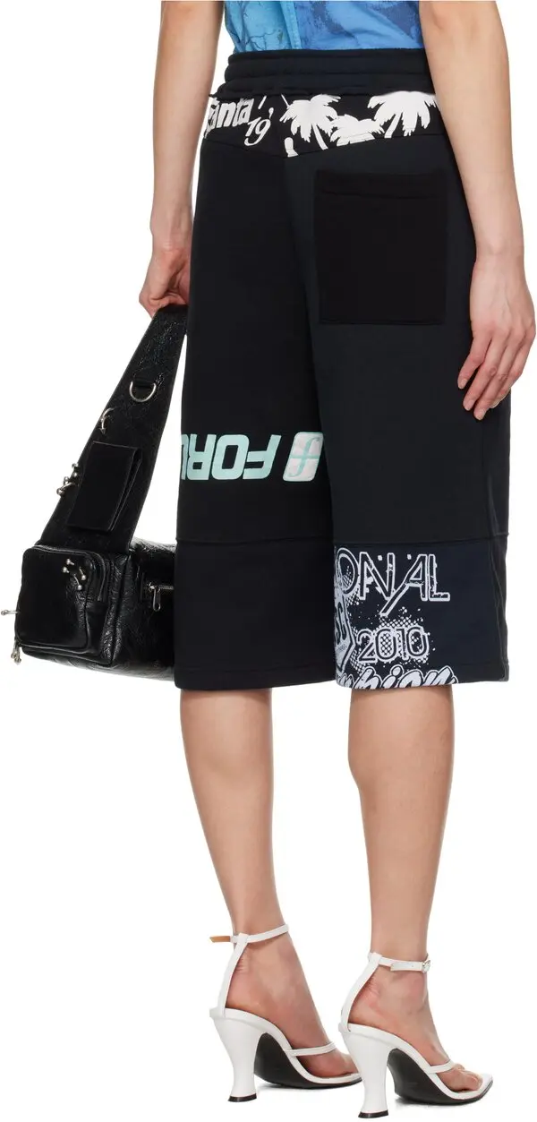 MARINE SERRE Regenerated Track Shorts - Black