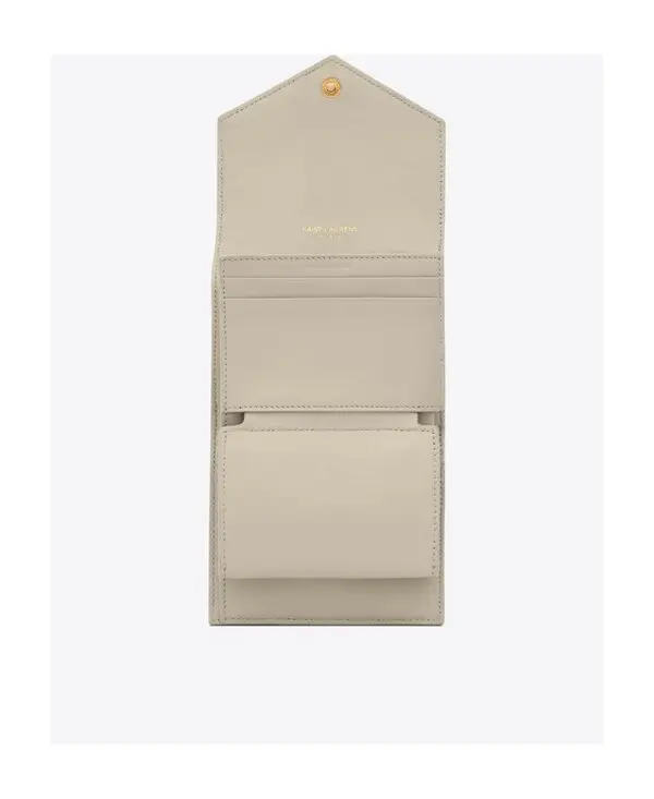 Saint Laurent Cassandre Matelassé Multi-folded Wallet In Grain De Poudre Embossed Leather