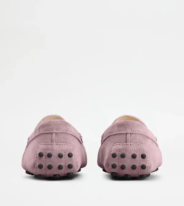 TOD'S Suede Calfskin Round-toe Loafers - Pink