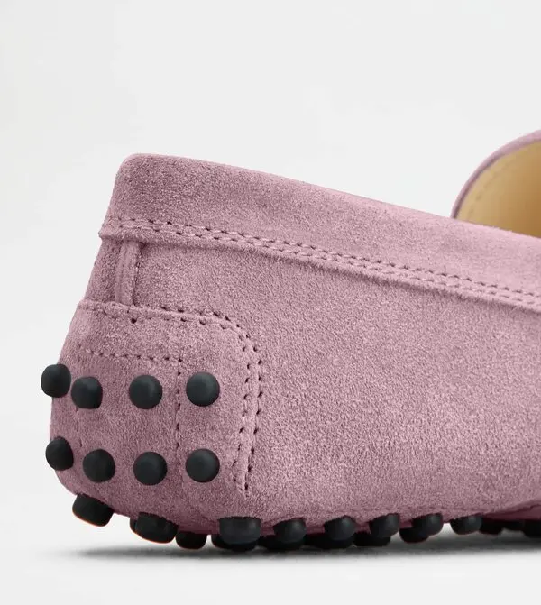TOD'S Suede Calfskin Round-toe Loafers - Pink