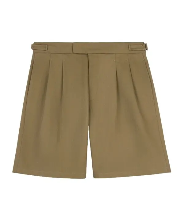 TOD'S Pleated Cotton Shorts