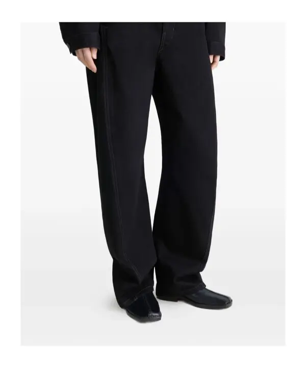LEMAIRE Piped Square-toe Loafers - Black