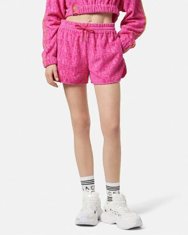Versace Allover Motif Terry Shorts