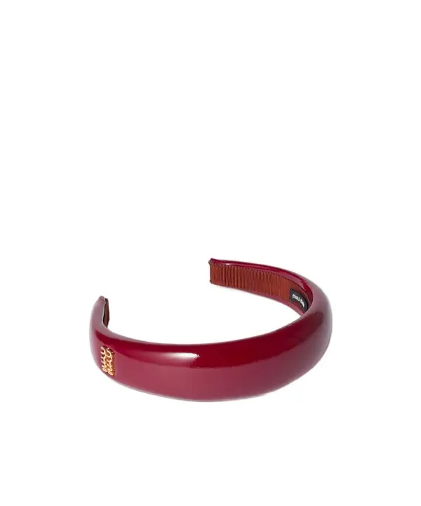 Miu Miu Logo Lettering Headband - Crimson