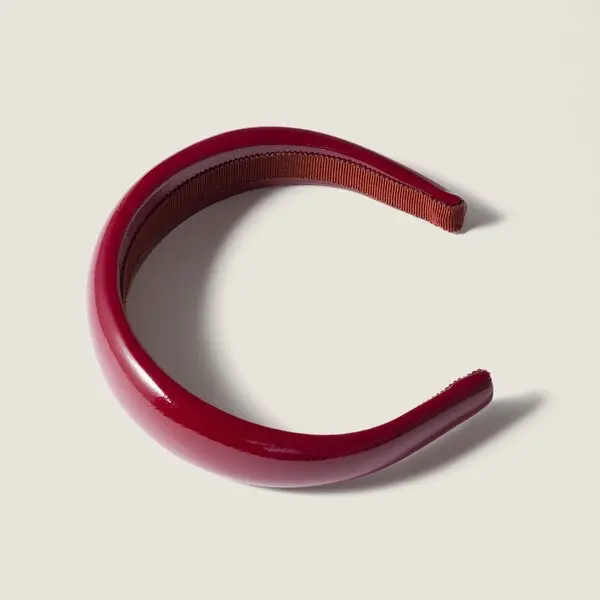 Miu Miu Logo Lettering Headband - Crimson