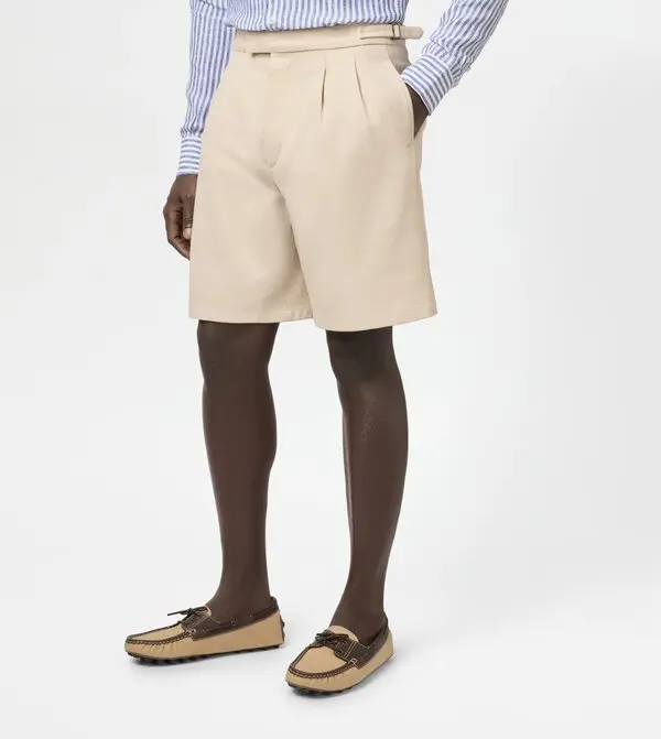 TOD'S Pleated Cotton Shorts