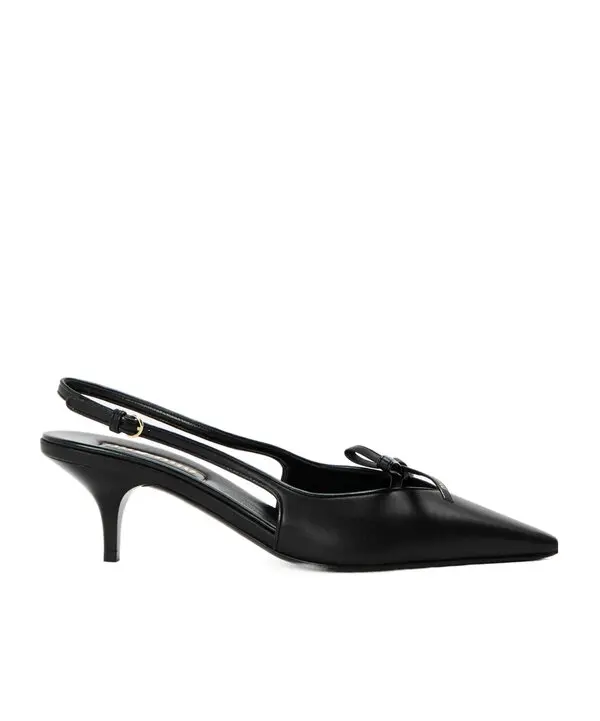Miu Miu Logo Bow Kitten Slingbacks