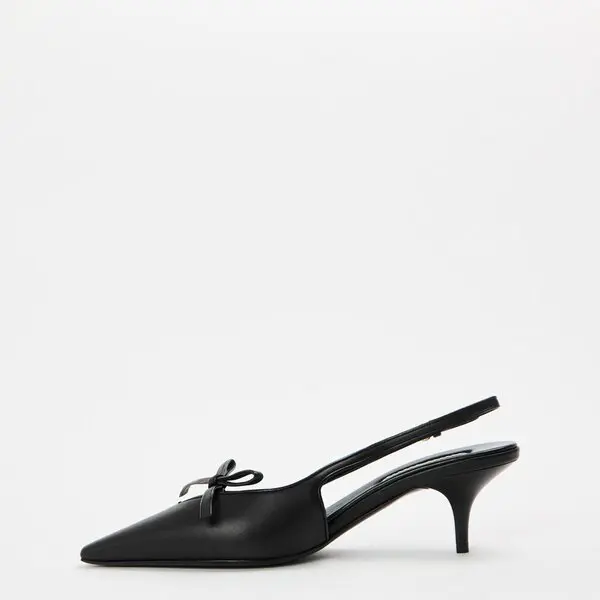 Miu Miu Logo Bow Kitten Slingbacks