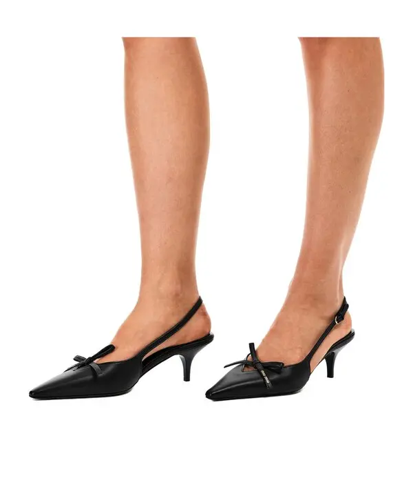 Miu Miu Logo Bow Kitten Slingbacks