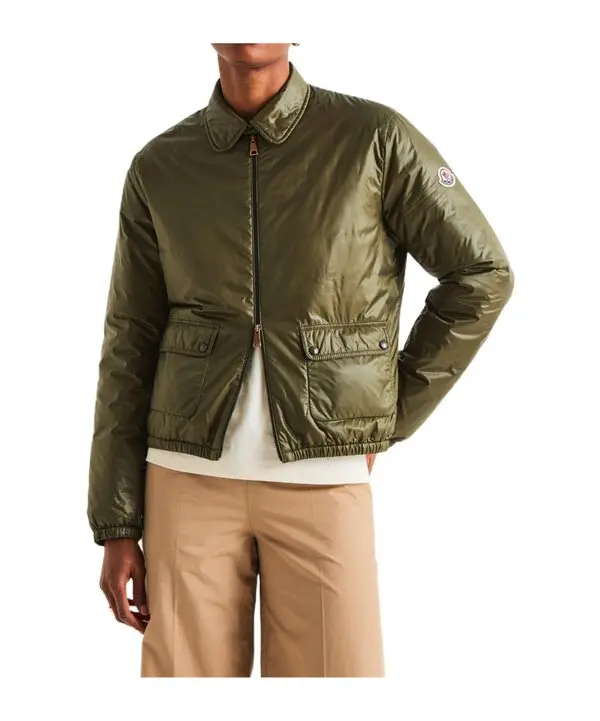 Moncler Glossy Lightweight Bomber Jacket