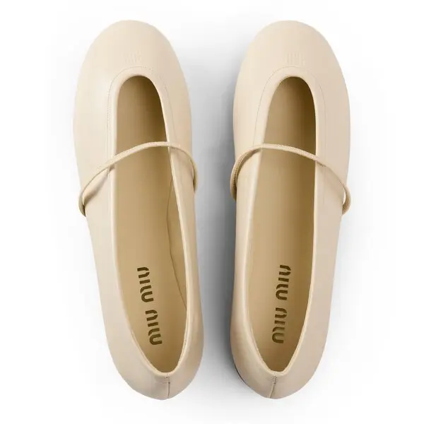Miu Miu Leather Mary Jane Ballet Flats