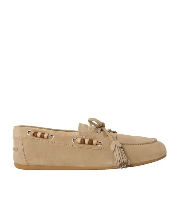 Miu Miu Suede Tassel Loafer Mocassins - No