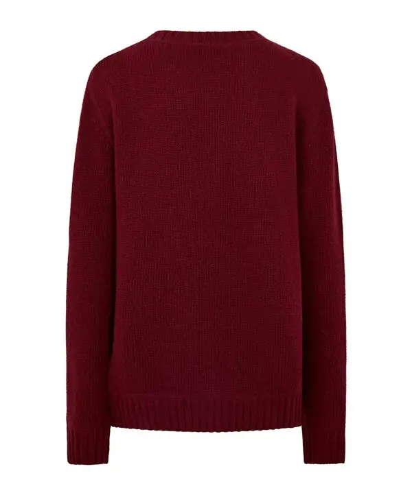 Prada Crew Neck Knit Sweater With Embroidered Graphic