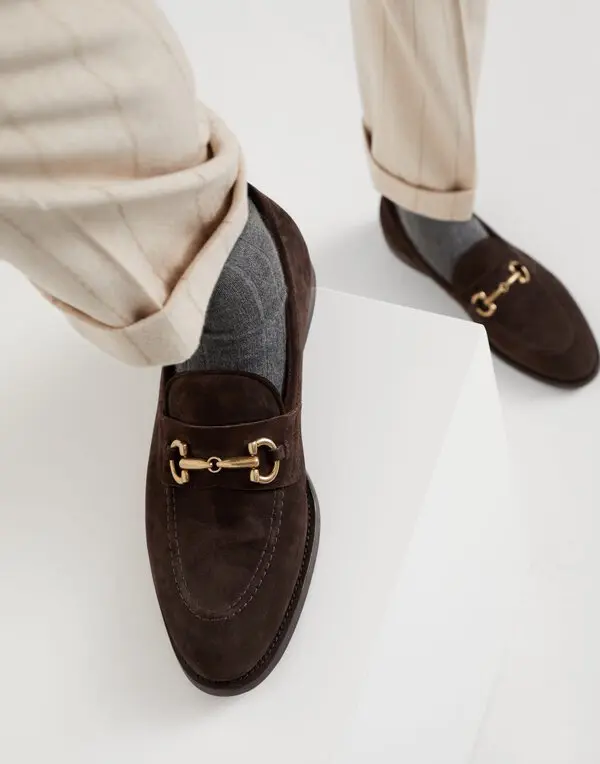 Brunello Cucinelli Gold-tone Hardware Loafers
