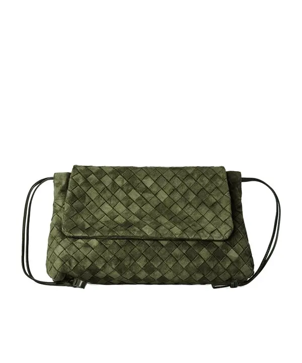 Bottega Veneta Woven Suede Pouch Bag - No