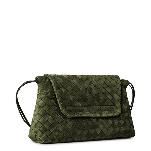 Bottega Veneta Woven Suede Pouch Bag - No