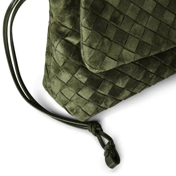Bottega Veneta Woven Suede Pouch Bag - No