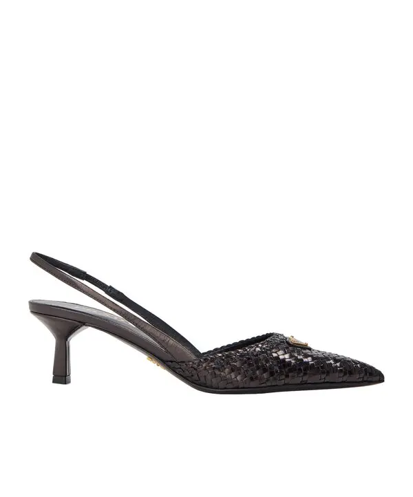 Prada Slingbacks With Woven Finish