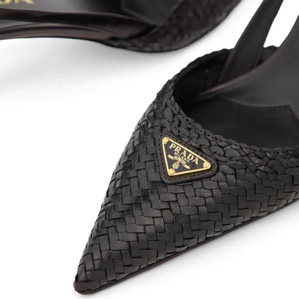 Prada Slingbacks With Woven Finish