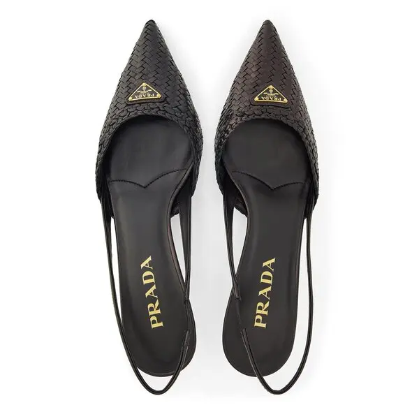 Prada Slingbacks With Woven Finish