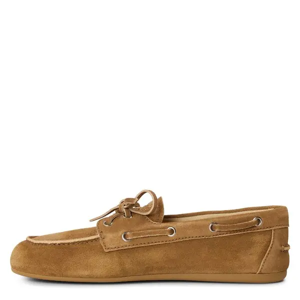 Miu Miu Suede Boat Shoes With Tie Fastening