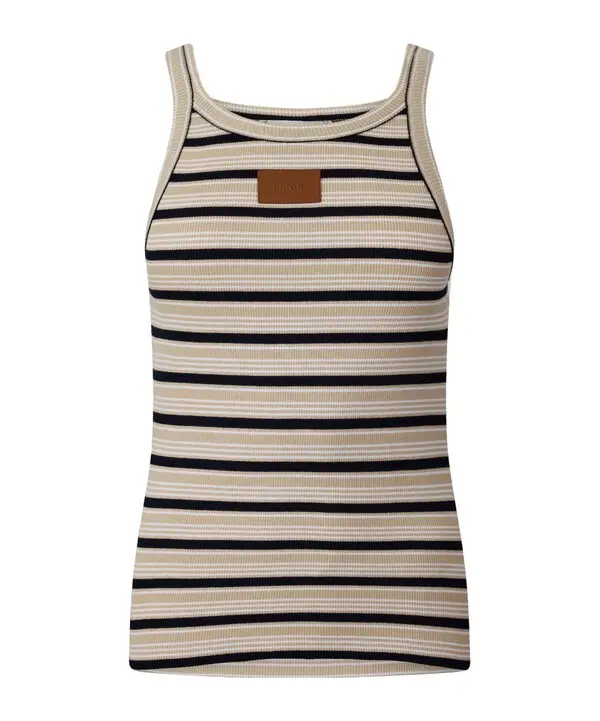 Fendi Striped Ribbed Tank Top - Nude