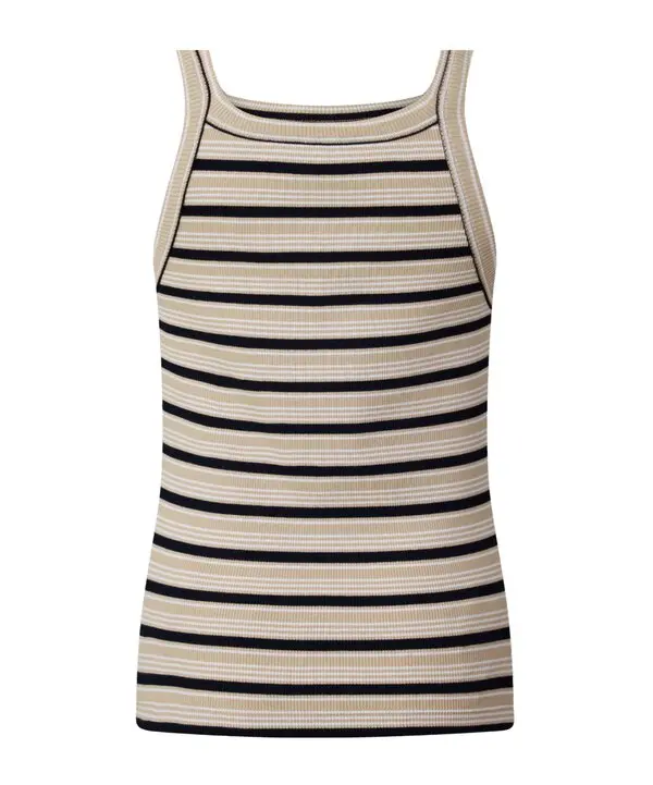 Fendi Striped Ribbed Tank Top - Nude