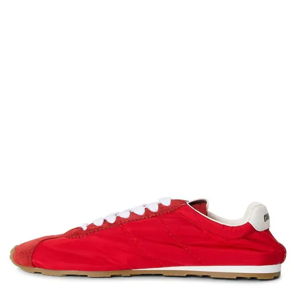 Miu Miu Plume Suede Sneakers - Red
