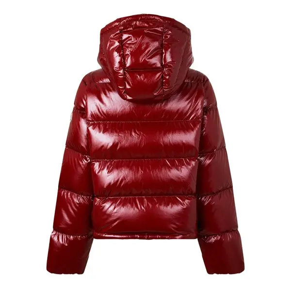 Moncler Cropped Glossy Quilted Down Jacket