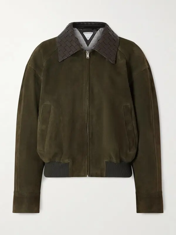 Bottega Veneta Suede Leather Blouson - Deep Moss
