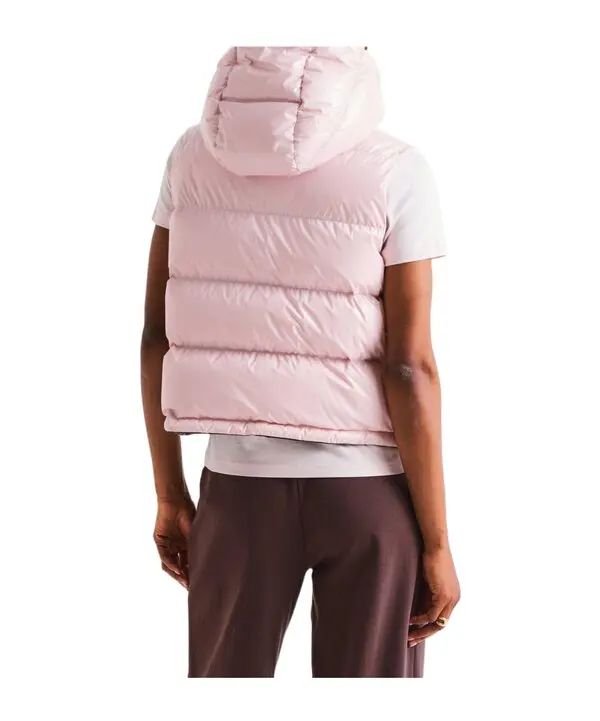 Moncler Sleeveless Quilted Down Vest With Detachable Hood - Pink