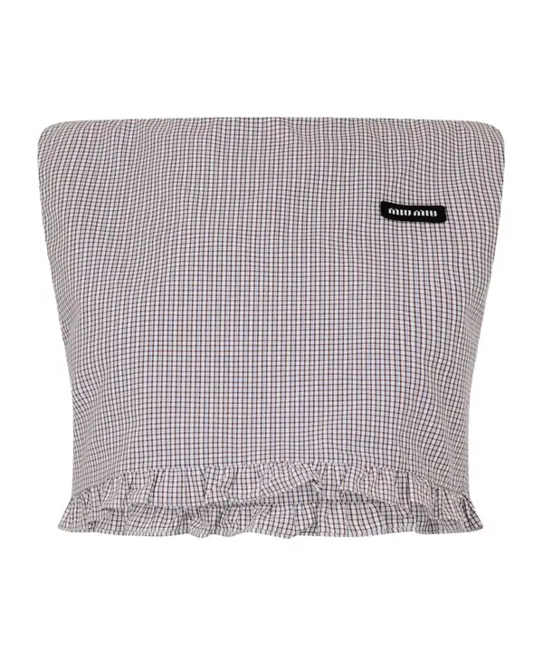 Miu Miu Check Crop Top