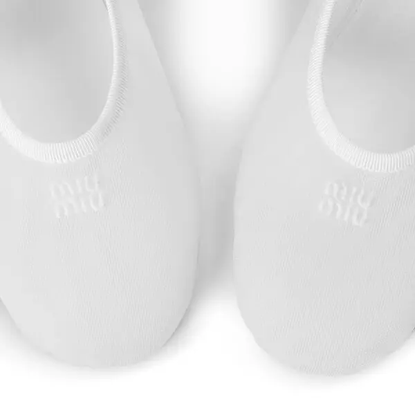 Miu Miu Mesh Ballerina Flats With Buckle Detail