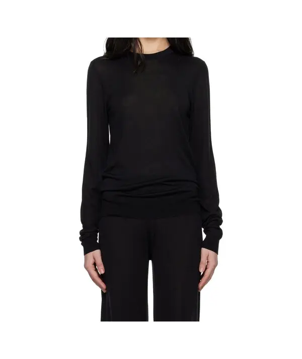 TOTEME Ribbed Hem Crewneck Knitted Jumper