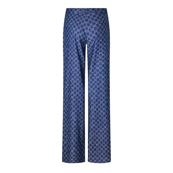 Gucci Navy Monogram Straight-leg Trousers