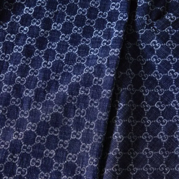 Gucci Navy Monogram Straight-leg Trousers