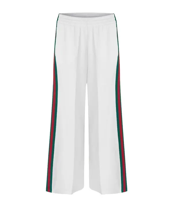 Gucci Textured Wide-leg Trousers With Stripe Detailing - No