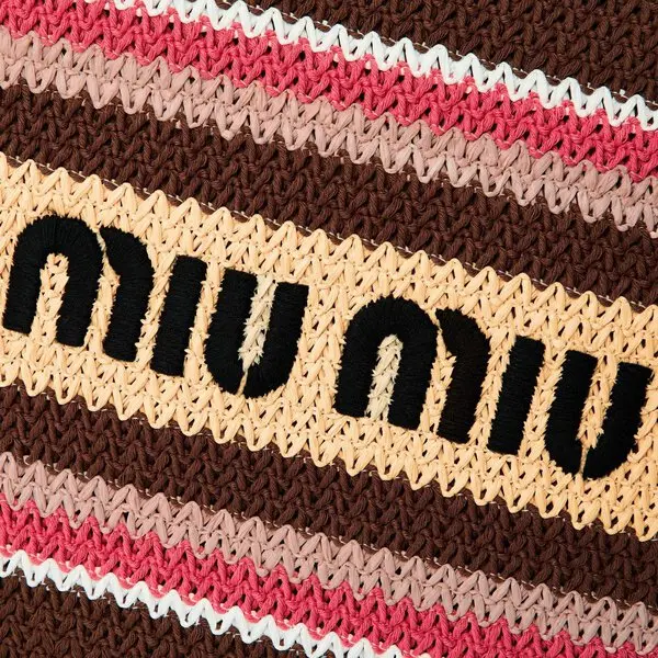 Miu Miu Raffia-effect Woven Tote Bag