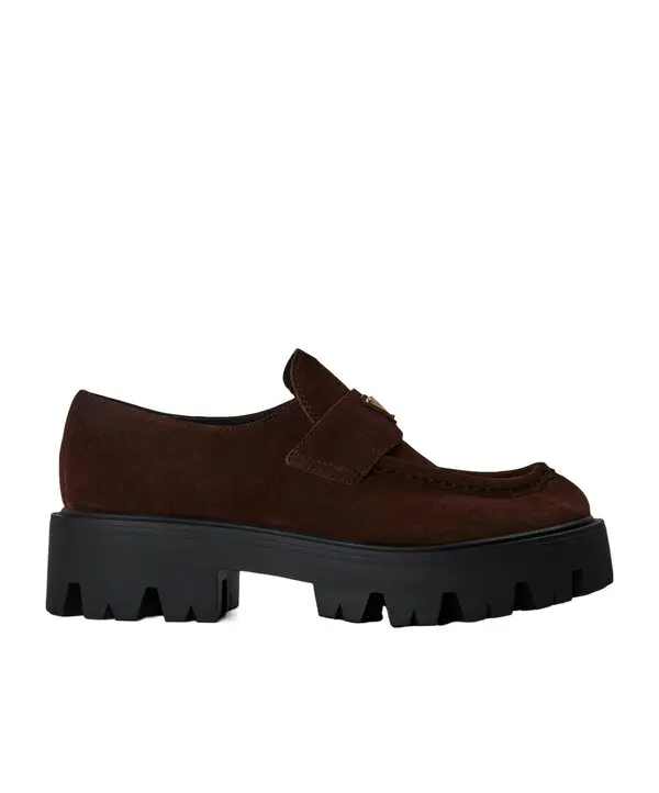 Prada Suede Lug Sole Loafers
