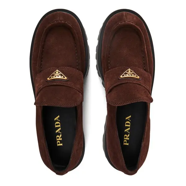 Prada Suede Lug Sole Loafers