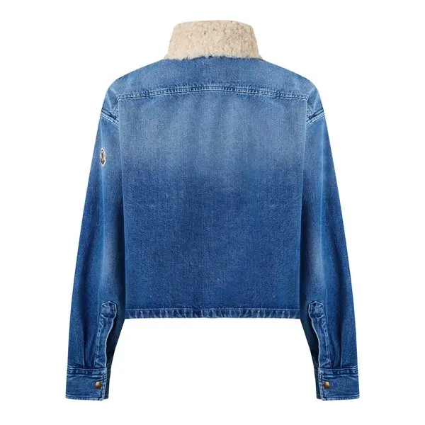 Moncler Cropped Denim Trucker Jacket