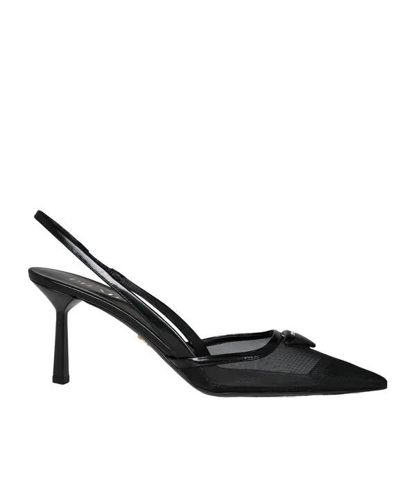 Prada Mesh Slingback High Heel Shoes