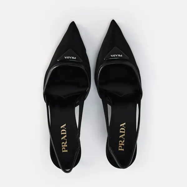 Prada Mesh Slingback High Heel Shoes