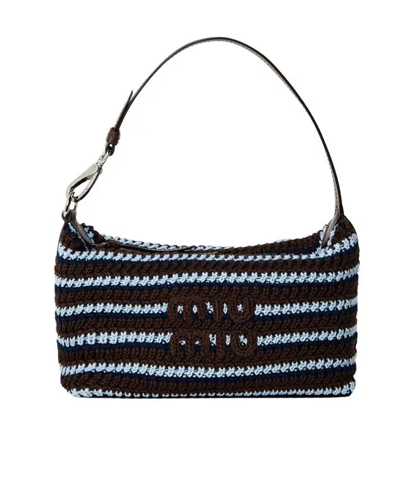 Miu Miu Striped Woven Shoulder Bag