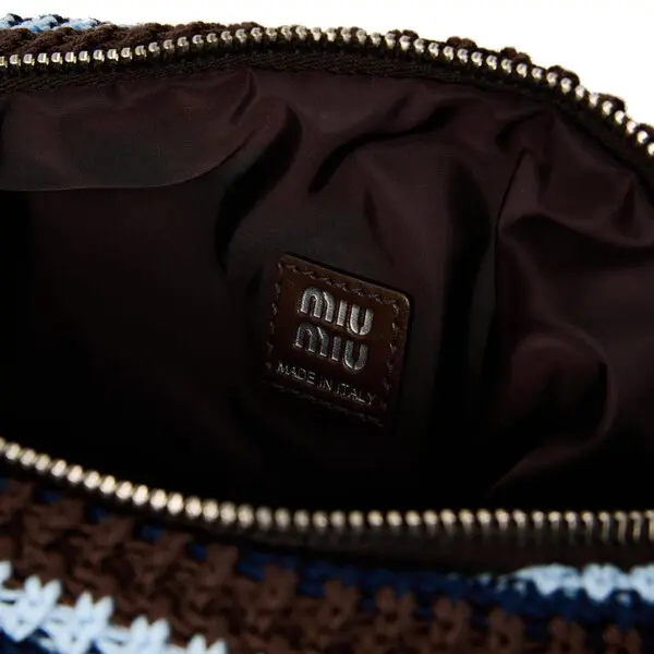 Miu Miu Striped Woven Shoulder Bag