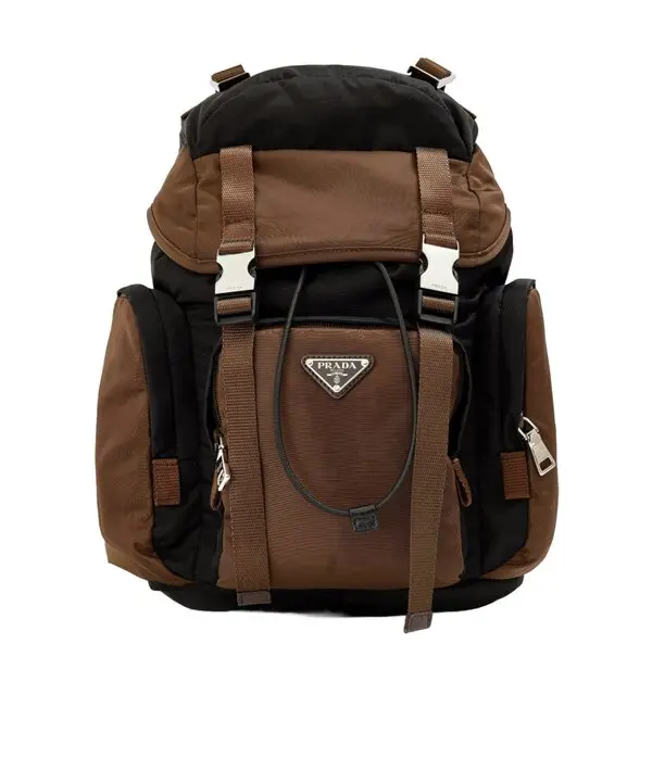 Prada Color-block Nylon Backpack - Black