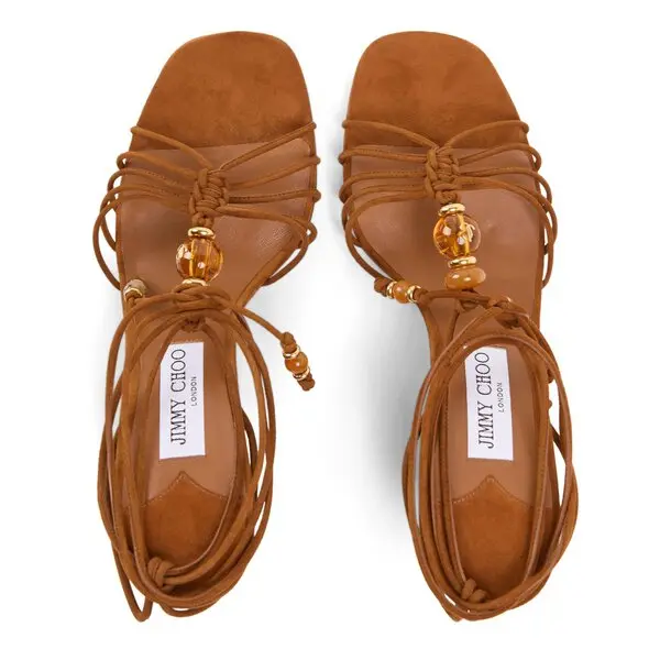 JIMMY CHOO Suede Wedge Sandals